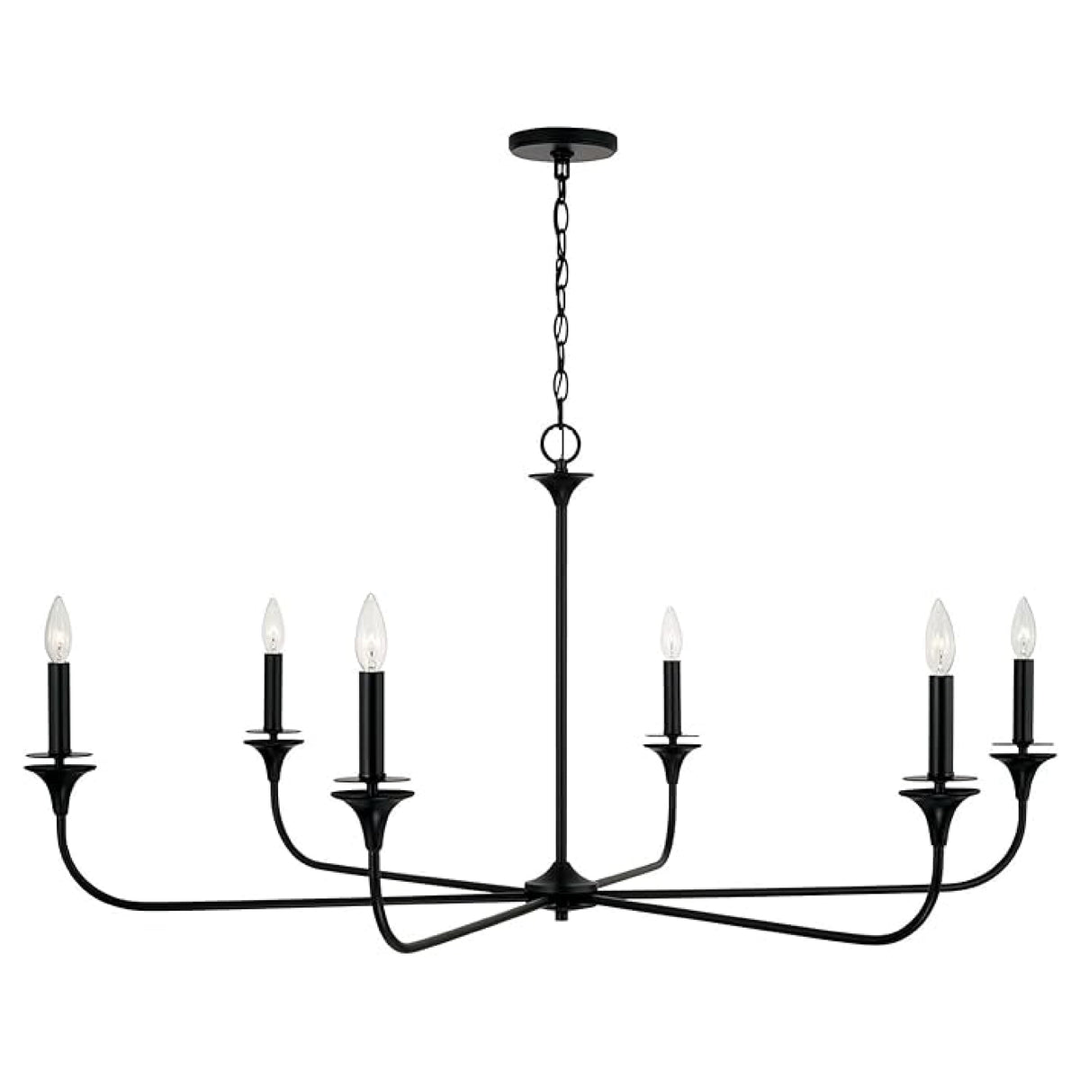 6-Light Round kitchen lights Black fixture lights candle chandelier la – CY