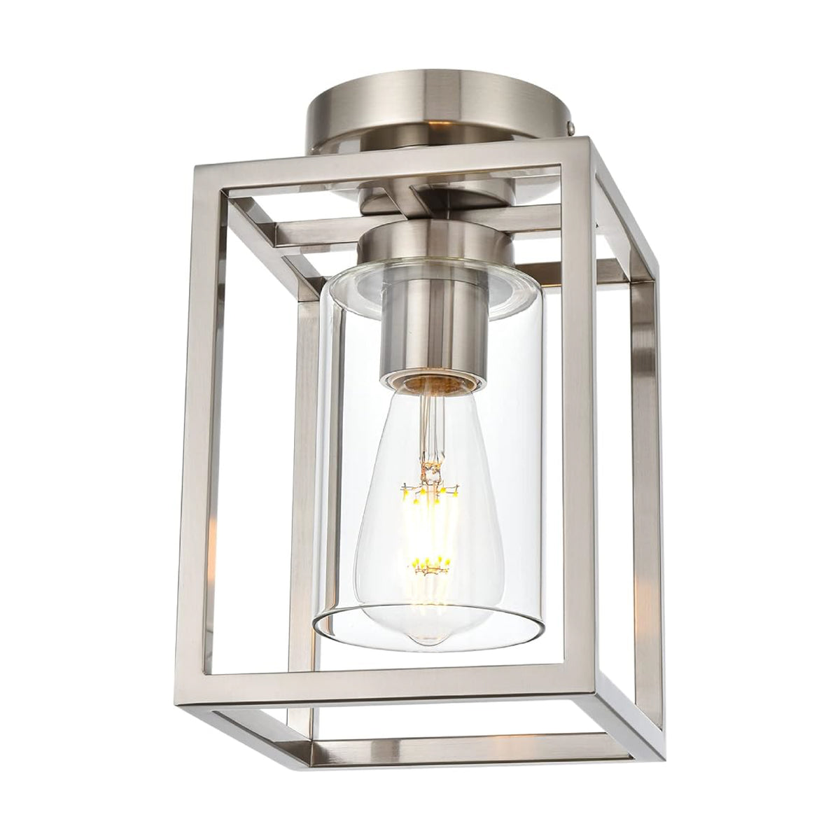 1 Light contemporary light fixture ‎silver kitchen light glass and nic ...