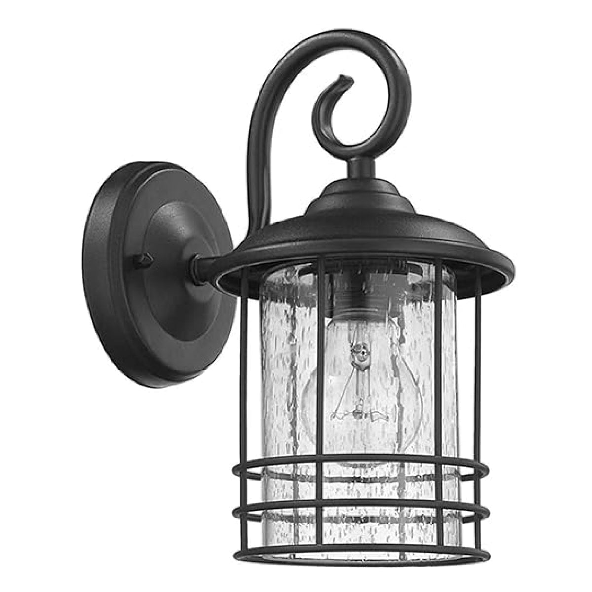2-Pack LED porch lights black and clear wall light iron and glass entr – CY