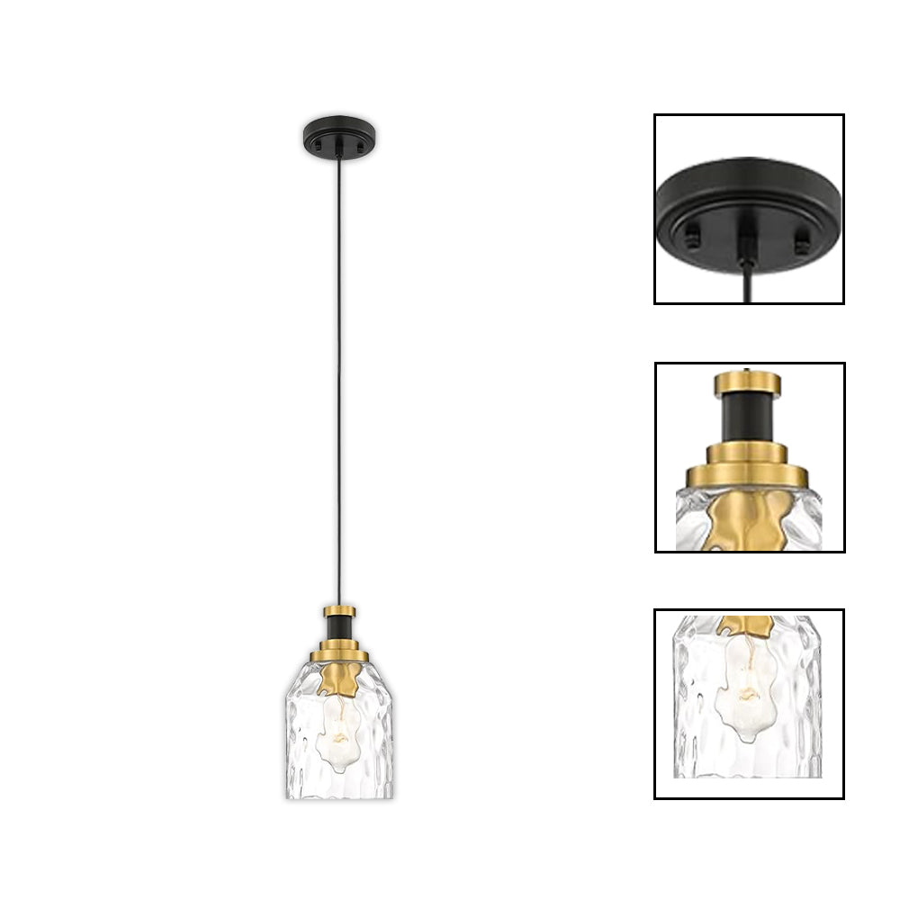 2 Pack bulb light black,gold hanging light glass, metal pendant light ...