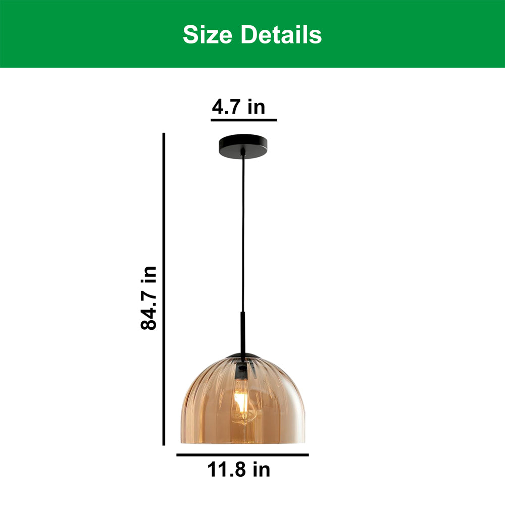 11.8 Inch bulb lights black lighting fixture glass pendant light ...