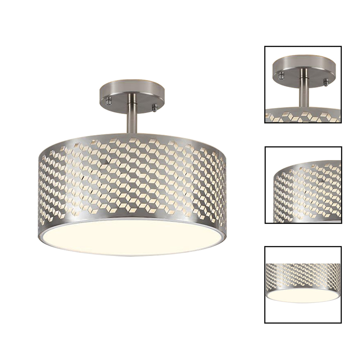 3 Bulb led light silver ceiling light metal dining light fixtures ...