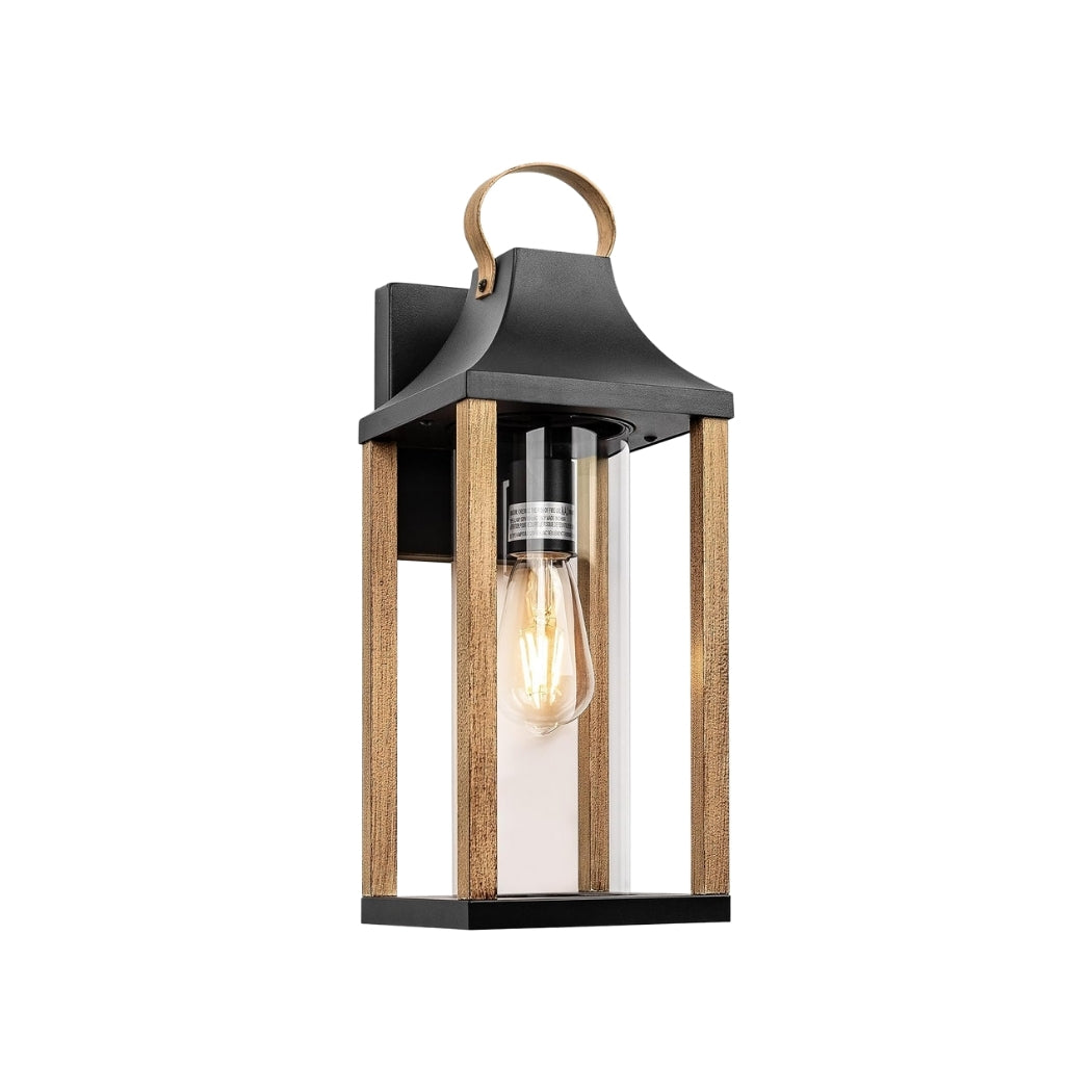 E26 Light fixture rustic wood wall lighting metal porch light ...