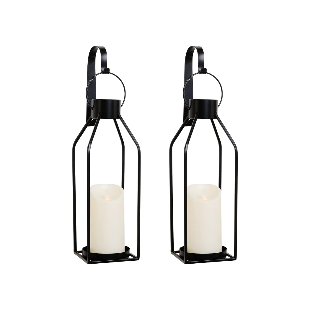 2 Pack christmas decor black holder candle metal wall sconces ...