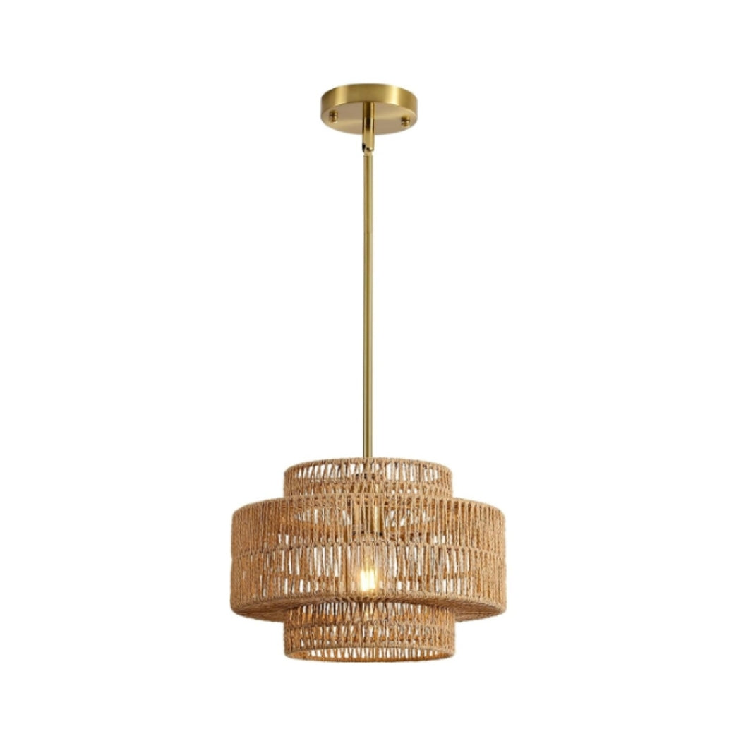12.4” Dining light brown light fixture rattan pendant light – HIGHLIGHT USA