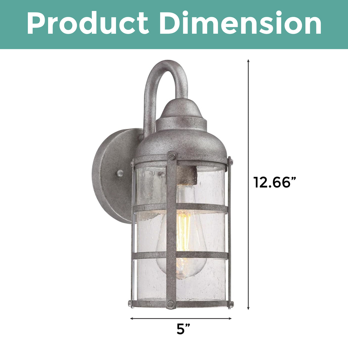 1-light vintage porch light silver and clear light fixtures galvanized ...