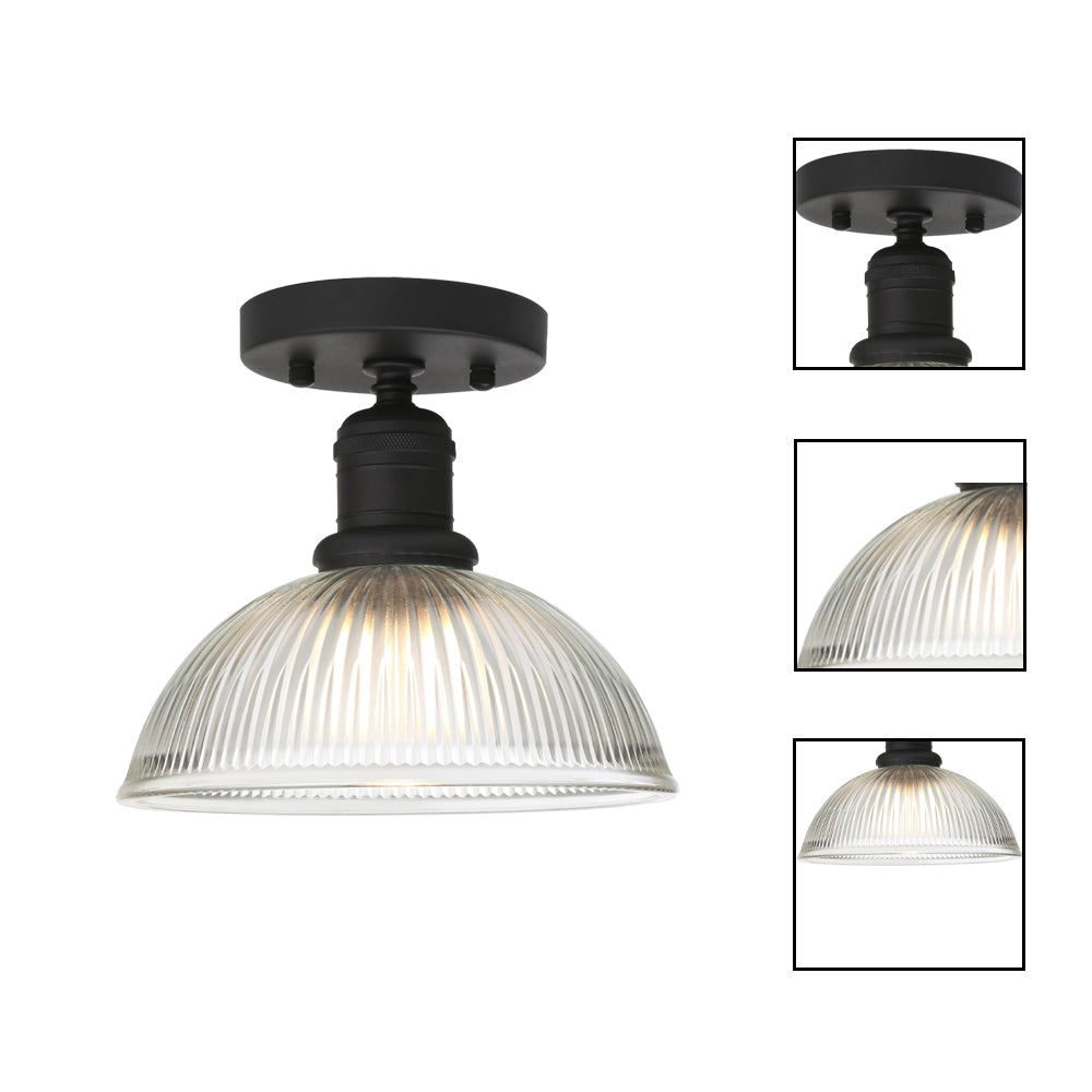 1 Light led light black light bulb glass shade, metal base ceiling lig ...