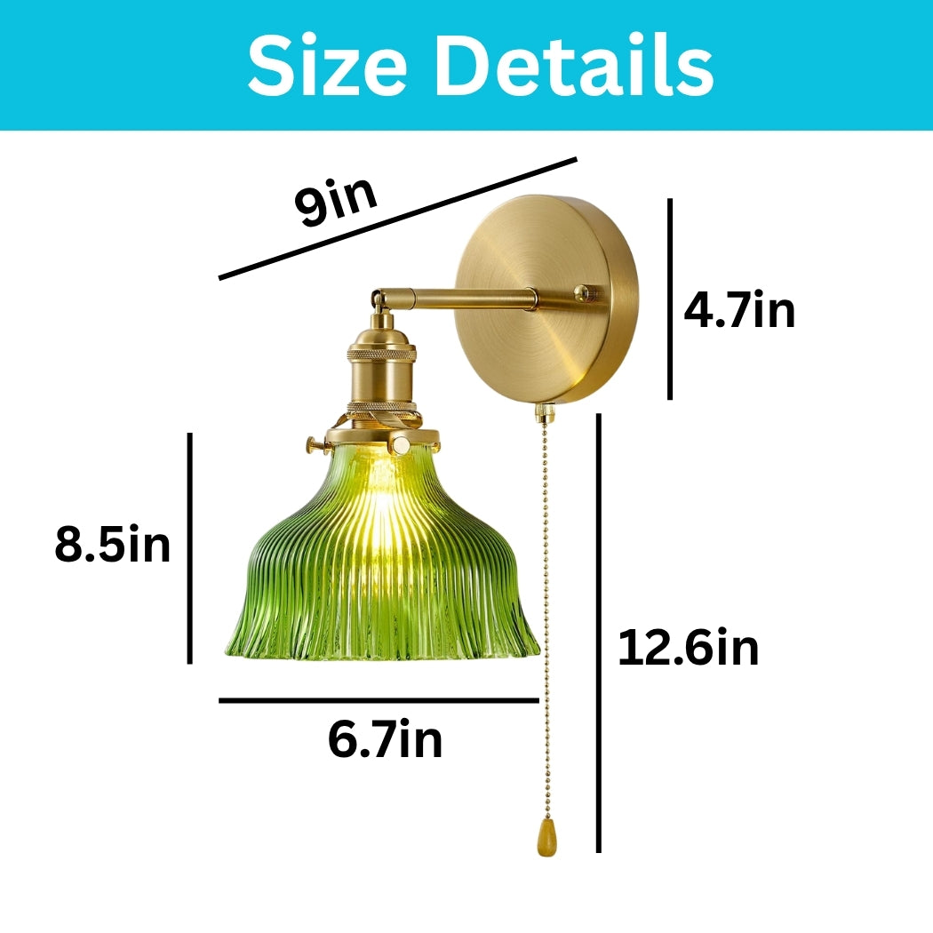 1 Pack green lighting flower green-light plug in wall glass wall light ...