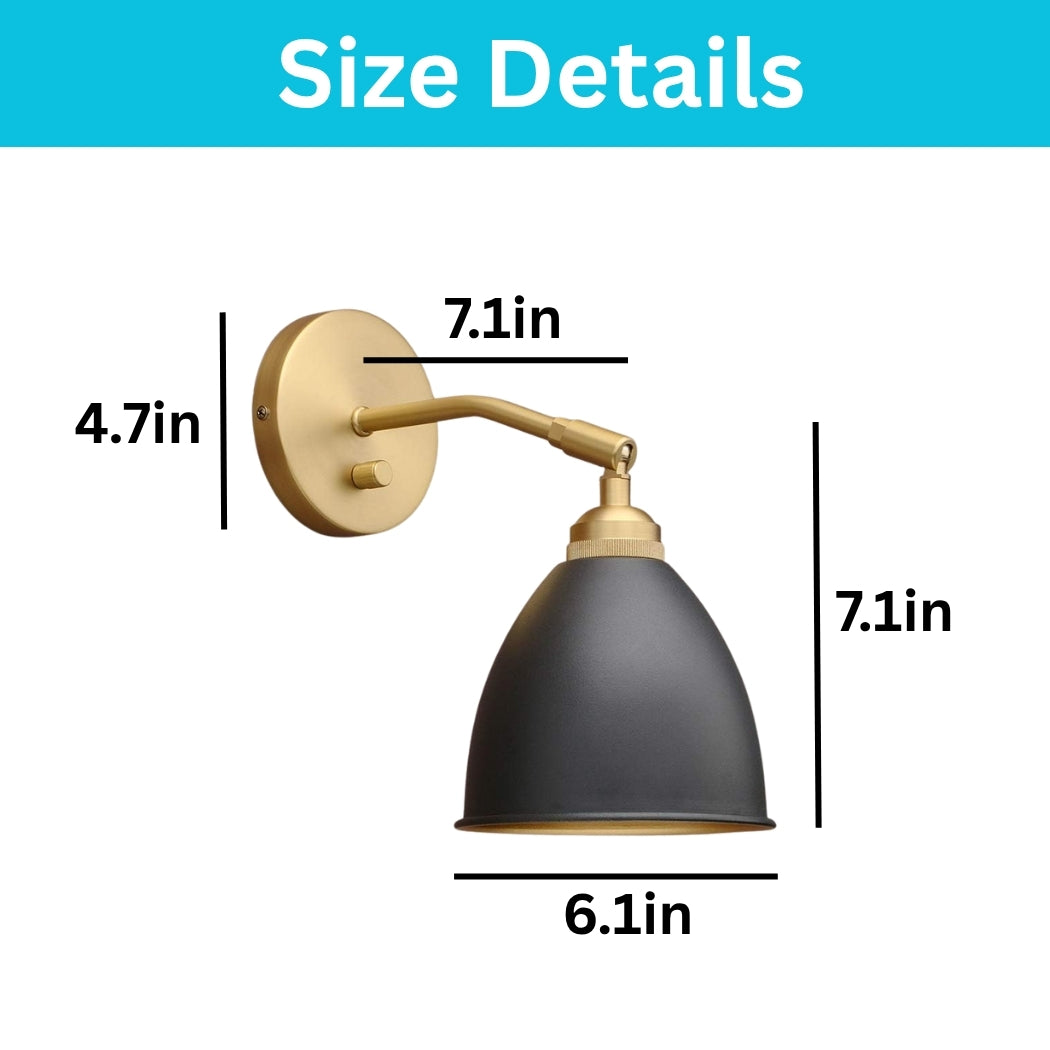 1 Light wall sconce antique-black light bulb metal wall light ...