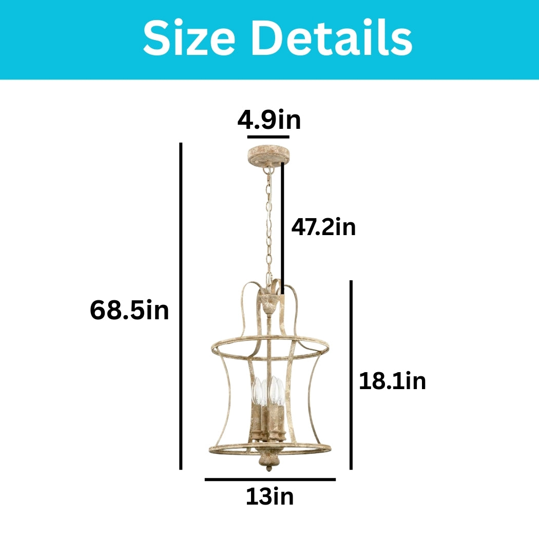 4 Light dining light fixtures distressed off, white chandelier lightin ...