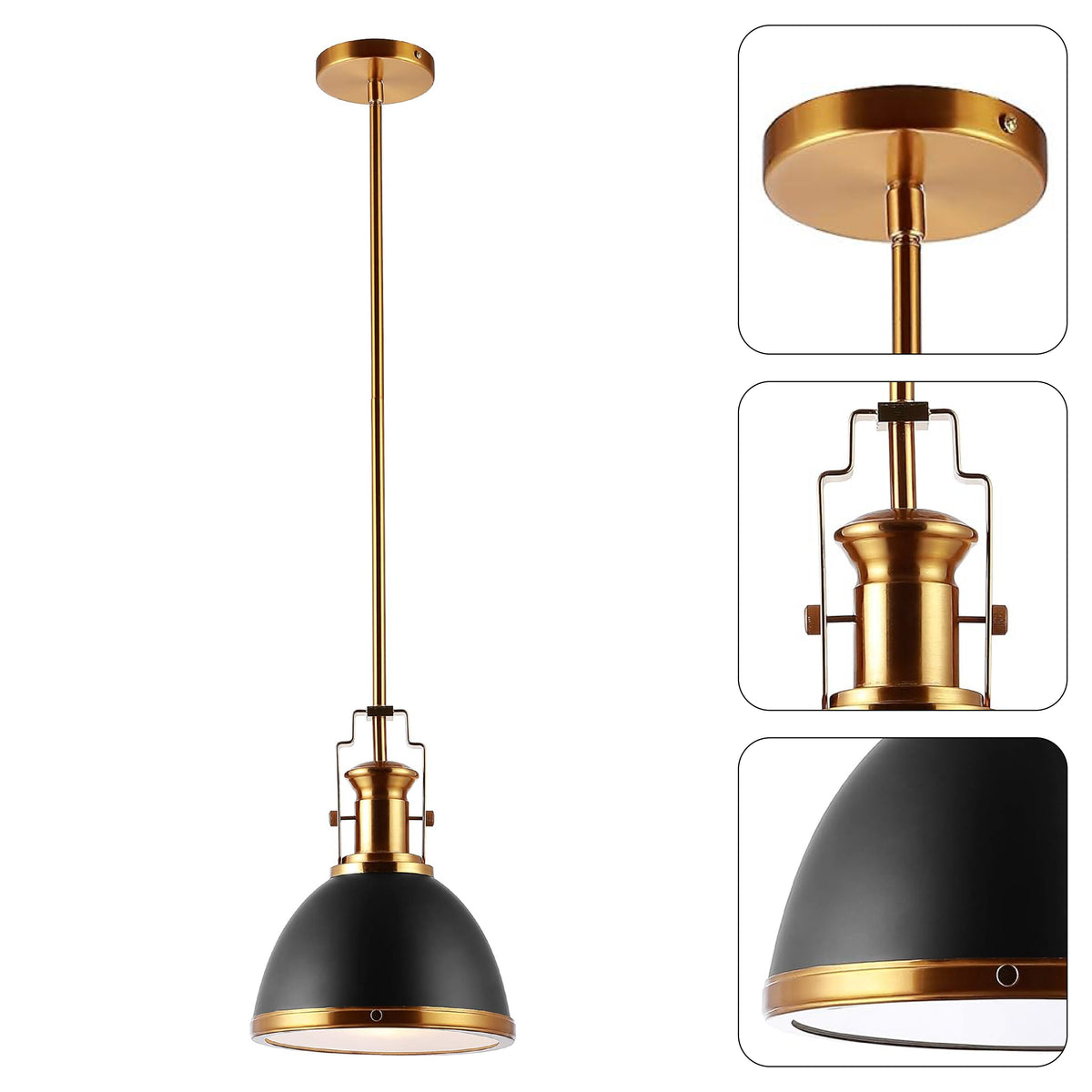 10 Inch pendant light Black lightning fixture Iron dome lights ...