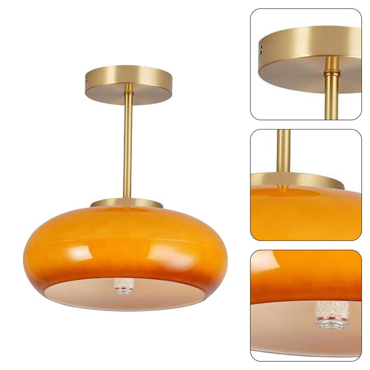 Modern light fixtures Orange kitchen light Metal chandelier light ...
