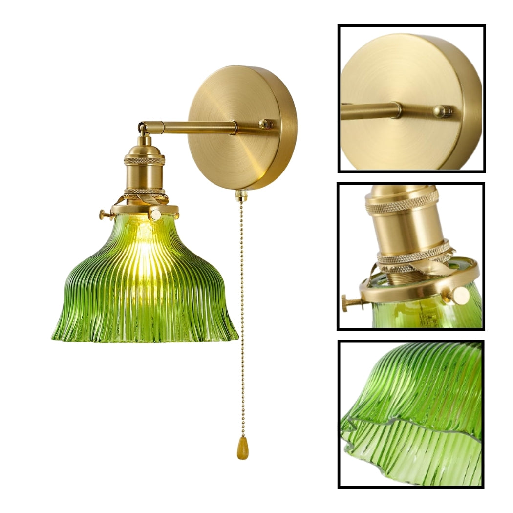 1 Pack green lighting flower green-light plug in wall glass wall light ...