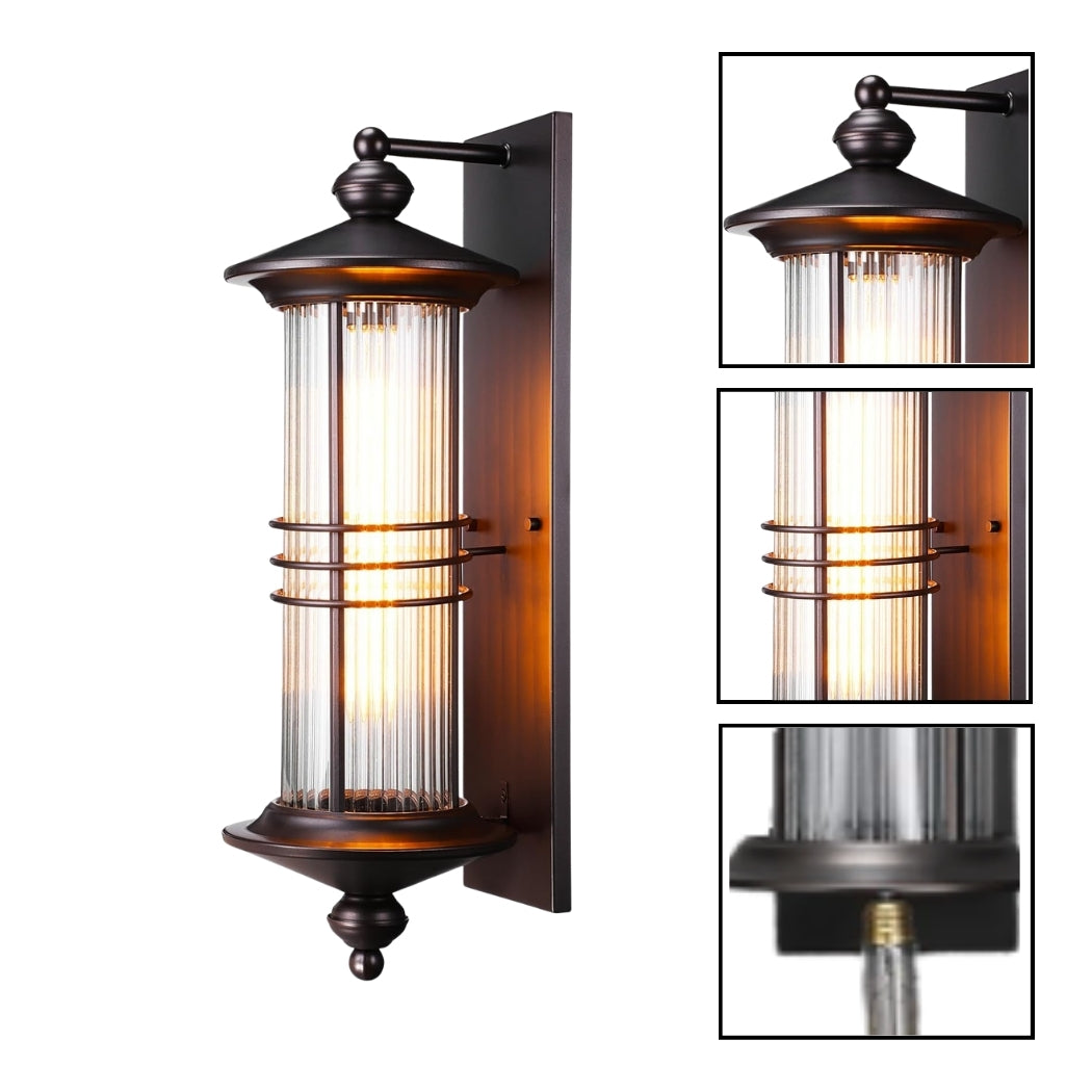 E26 porch light oil rubbed bronze wall lighting aluminum, glass, metal ...