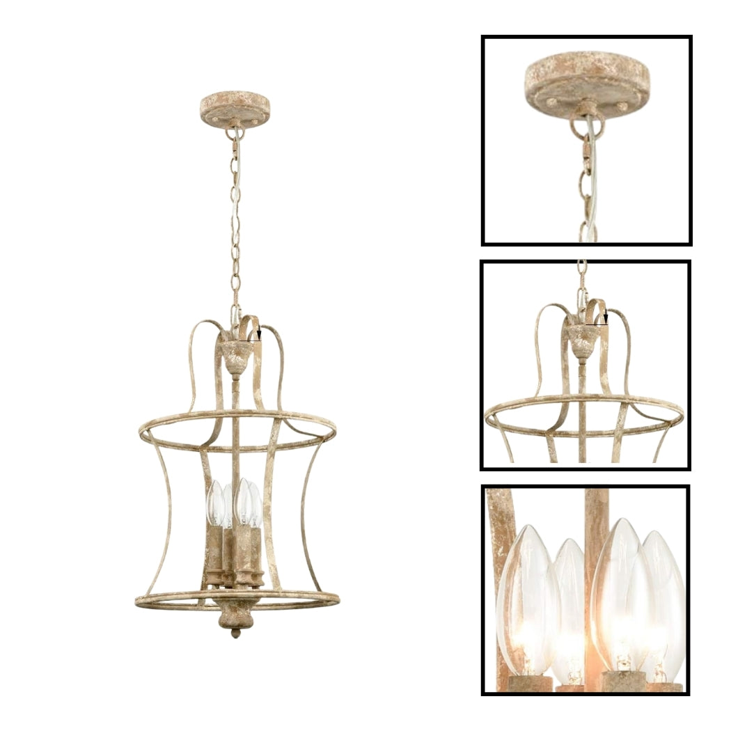 4 Light dining light fixtures distressed off, white chandelier lightin ...