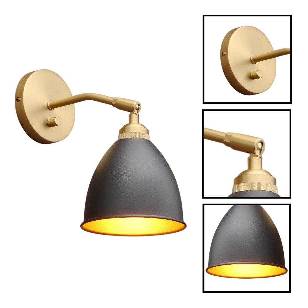 1 Light wall sconce antique-black light bulb metal wall light ...