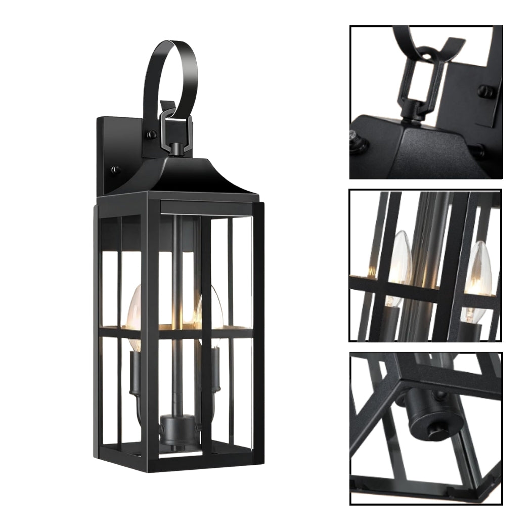 2 Pack light bulbs black light fixture aluminum, glass, metal wall sco ...