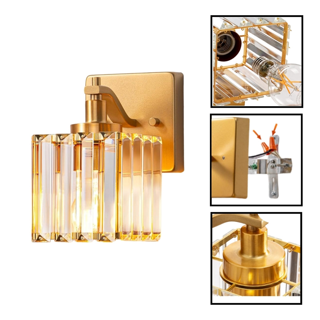 2 Pack light bulb gold lighting fixtures metal wall sconces – HIGHLIGHT USA