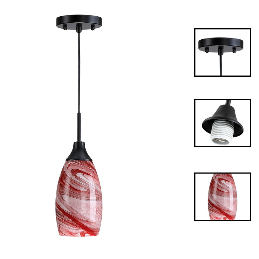4.72” Hanging light red pendant light fixtures glass pendant light ...