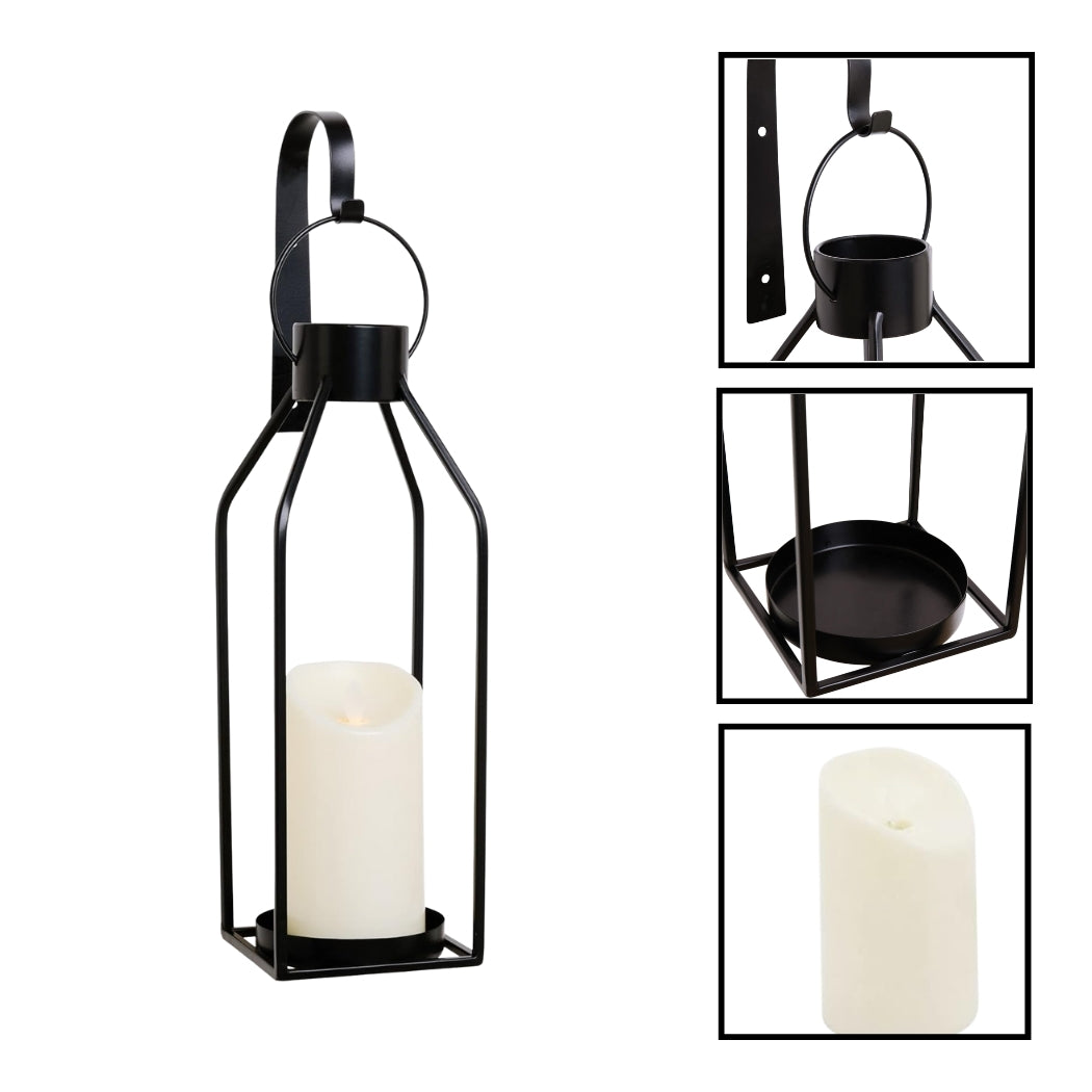 2 Pack christmas decor black holder candle metal wall sconces ...