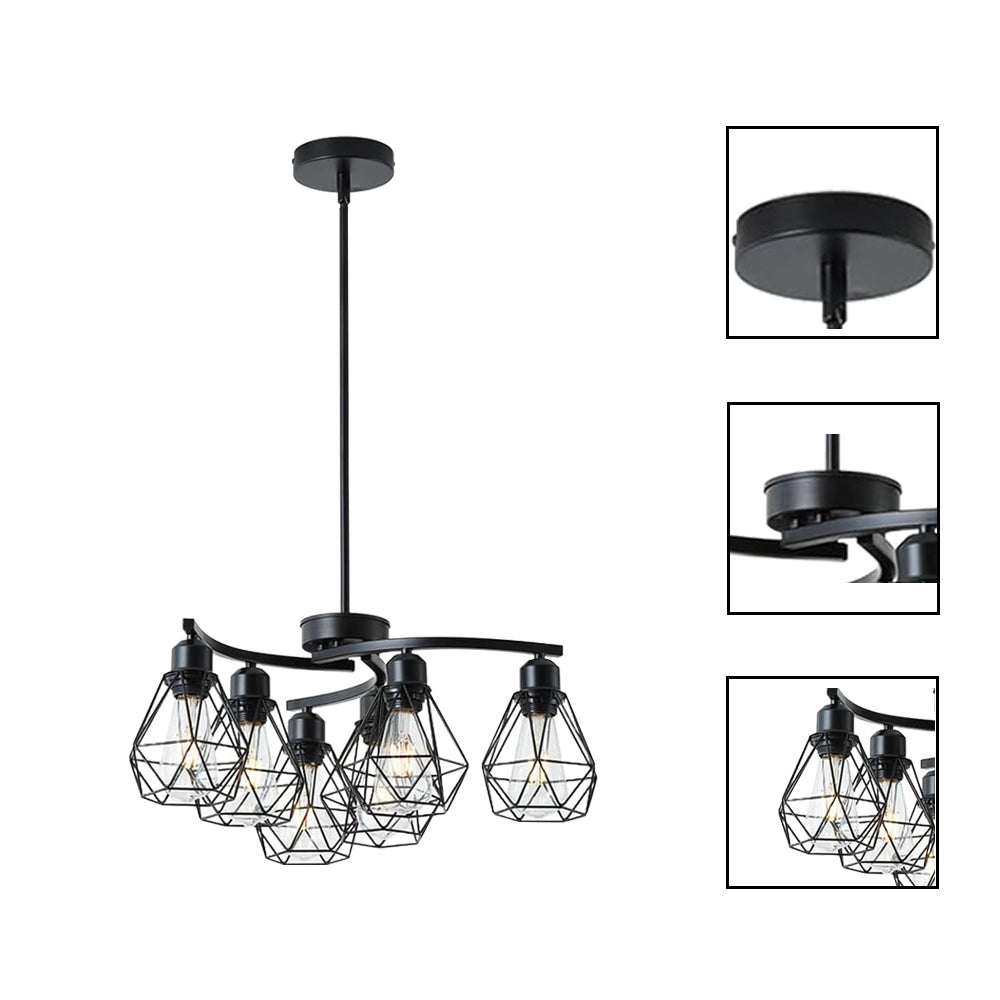6 Light bulb light black light kitchen metal pendant light – HIGHLIGHT ...