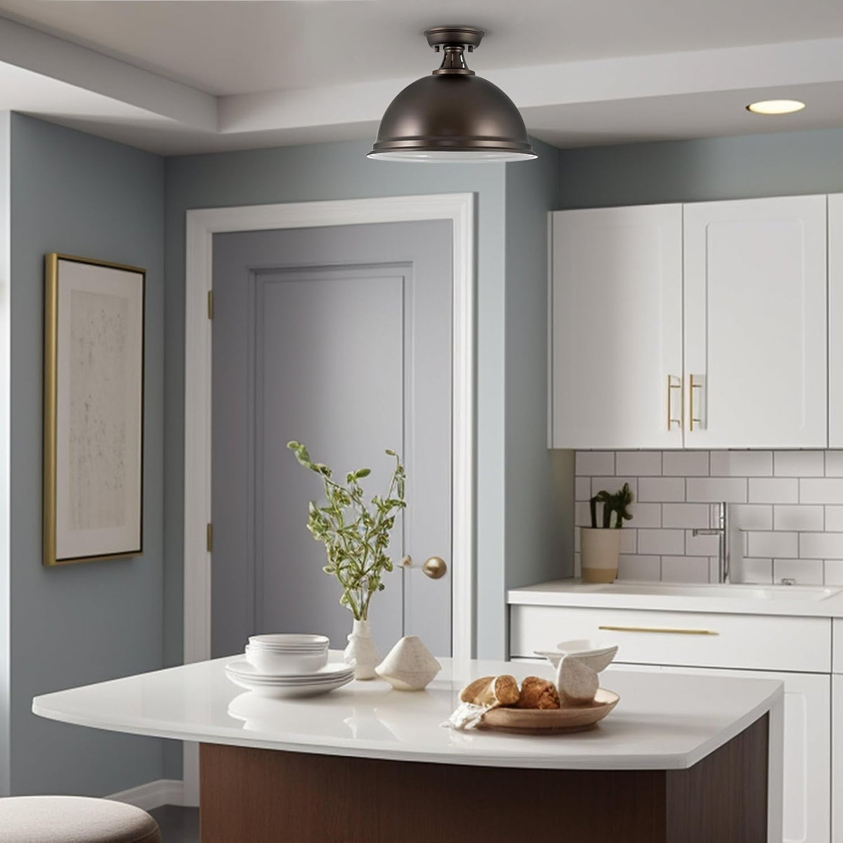 14 inch industrial ceiling light bronze hallway light metal flush moun ...