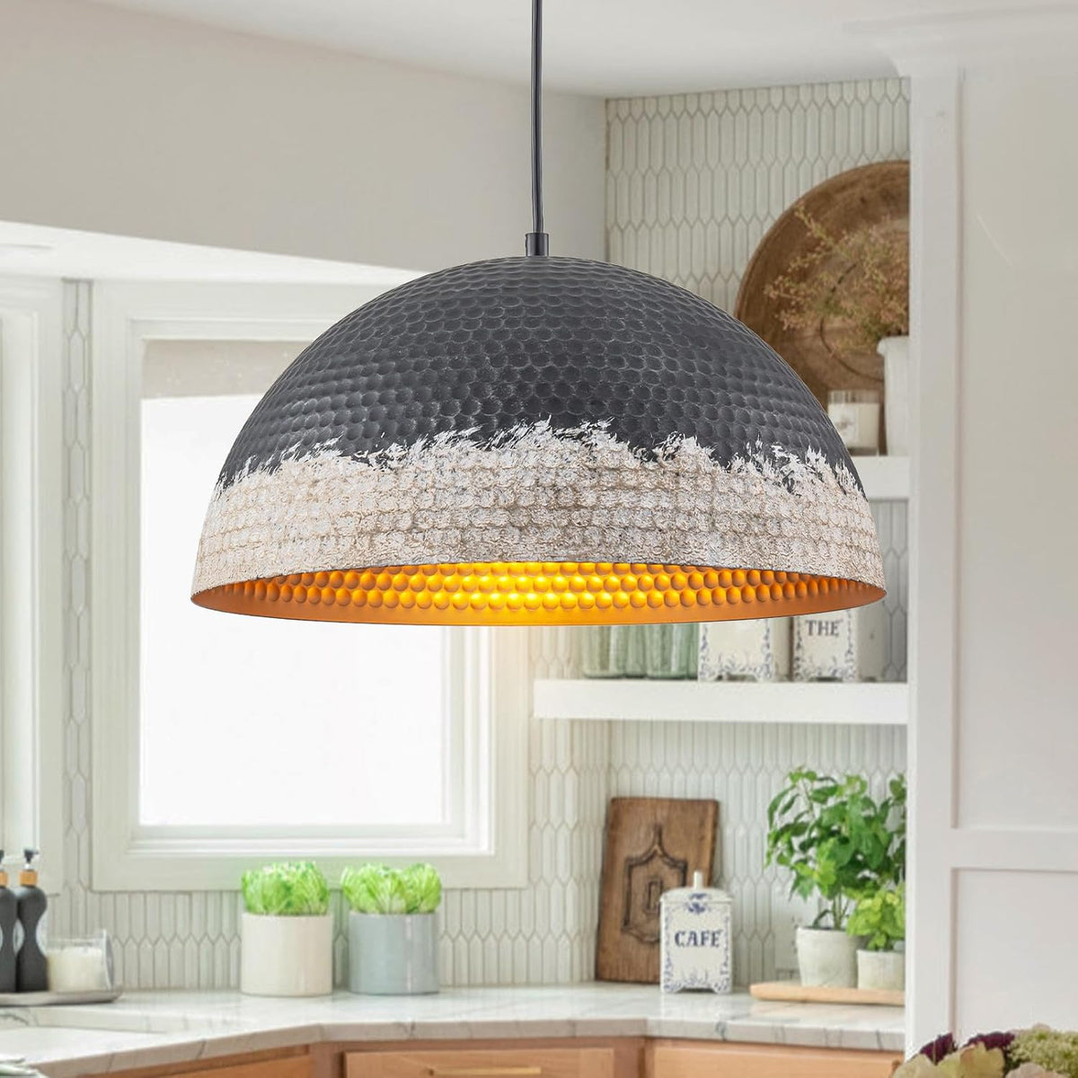 15.75" dome pendant light destressed bedroom light metal hallway light ...
