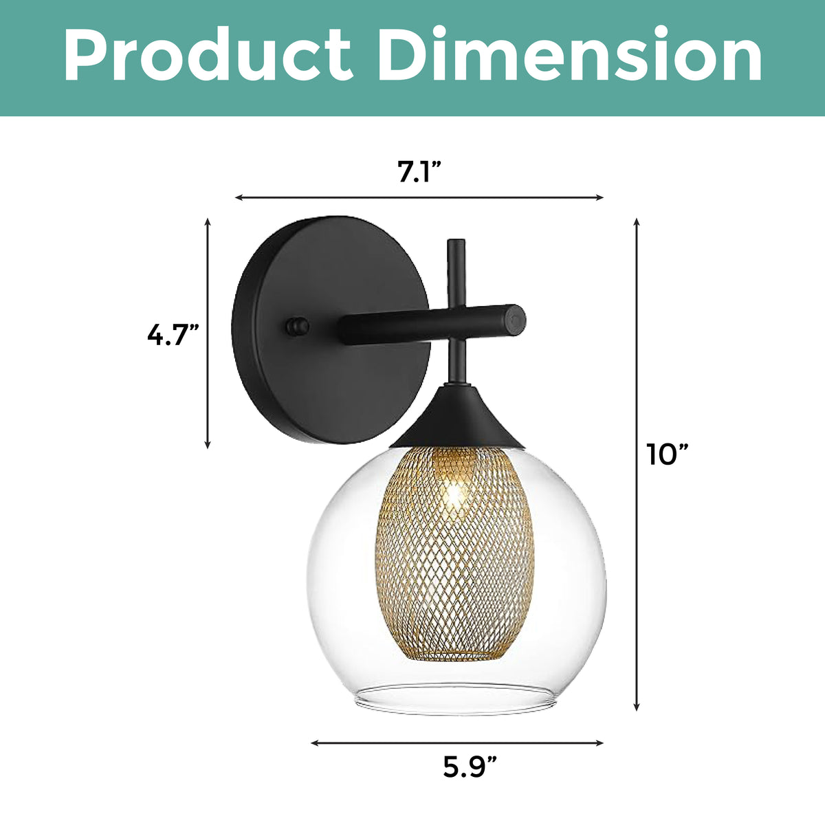 Farmhouse wall sconce lights Black bathroom light Metal light in wall ...